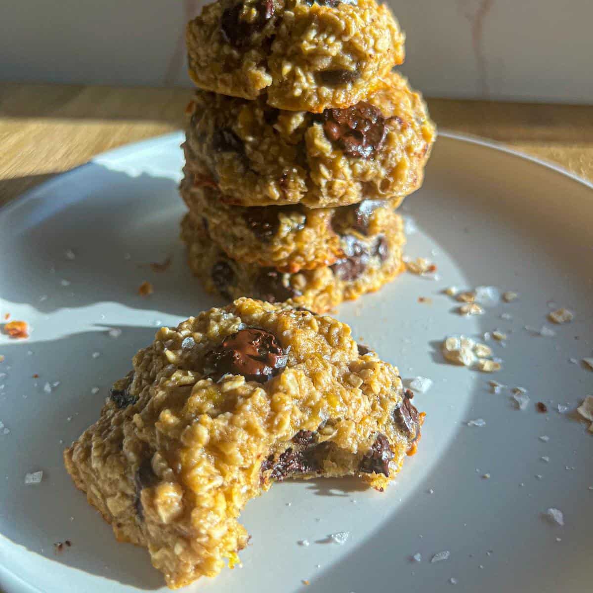 Vegan Banana Oatmeal Cookies With Tahini Snacking Emily